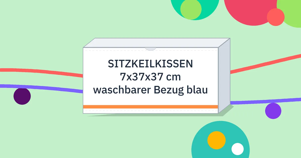 Symbolbild: Packung mit der Aufschrift SITZKEILKISSEN 7x37x37 cm waschbarer Bezug blau (PZN 10540826) – Verfügbarkeit und Bezug in Apotheken in Frankfurt am Main