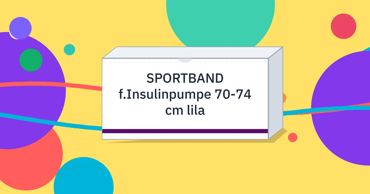 Symbolbild: Packung mit der Aufschrift SPORTBAND f.Insulinpumpe 70-74 cm lila (PZN 11552783) – Verfügbarkeit und Bezug in Apotheken in Frankfurt am Main