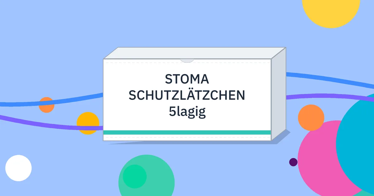 Symbolbild: Packung mit der Aufschrift STOMA SCHUTZLÄTZCHEN 5lagig (PZN 04770663) – Verfügbarkeit und Bezug in Apotheken in Frankfurt am Main
