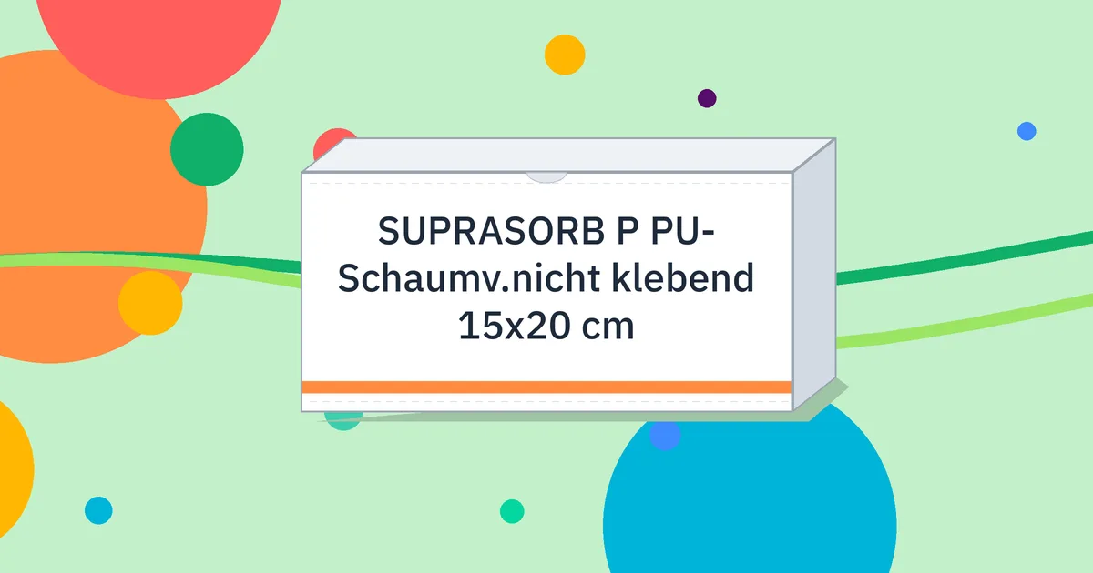 Symbolbild: Packung mit der Aufschrift SUPRASORB P PU-Schaumv.nicht klebend 15x20 cm (PZN 10973459) – Verfügbarkeit und Bezug in Apotheken in Frankfurt am Main