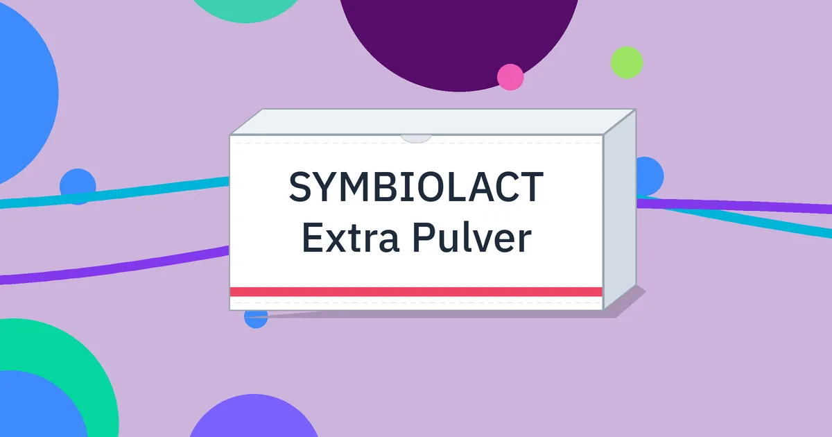 Symbolbild: Packung mit der Aufschrift SYMBIOLACT Extra Pulver (PZN 19438414) – Verfügbarkeit und Bezug in Apotheken in Frankfurt am Main