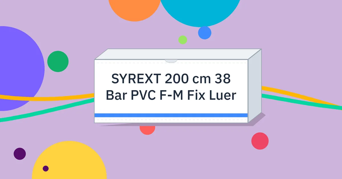 Symbolbild: Packung mit der Aufschrift SYREXT 200 cm 38 Bar PVC F-M Fix Luer (PZN 17897862) – Verfügbarkeit und Bezug in Apotheken in Frankfurt am Main