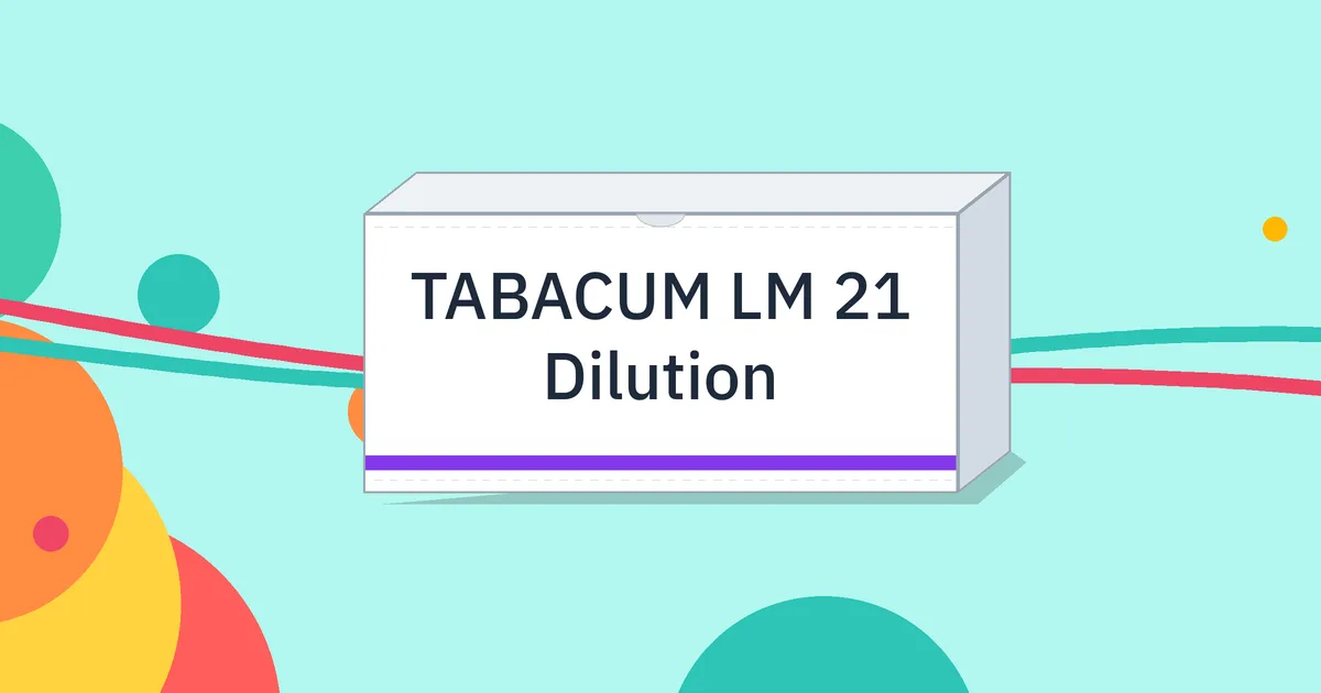 Symbolbild: Packung mit der Aufschrift TABACUM LM 21 Dilution (PZN 13212689) – Verfügbarkeit und Bezug in Apotheken in Frankfurt am Main