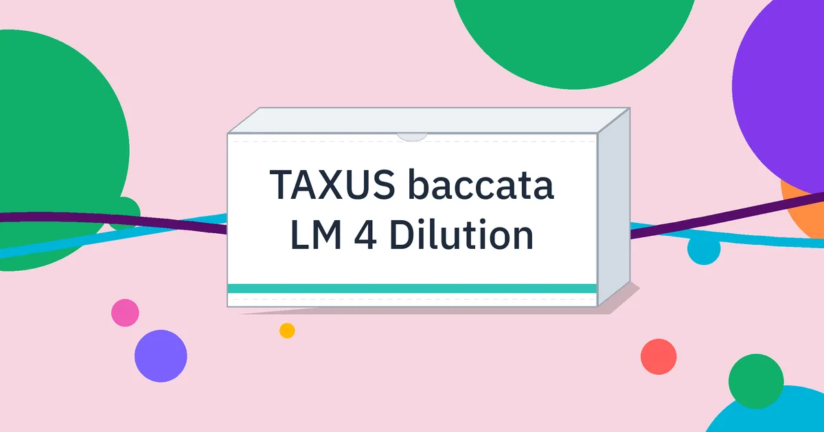 Symbolbild: Packung mit der Aufschrift TAXUS baccata LM 4 Dilution (PZN 13215104) – Verfügbarkeit und Bezug in Apotheken in Frankfurt am Main