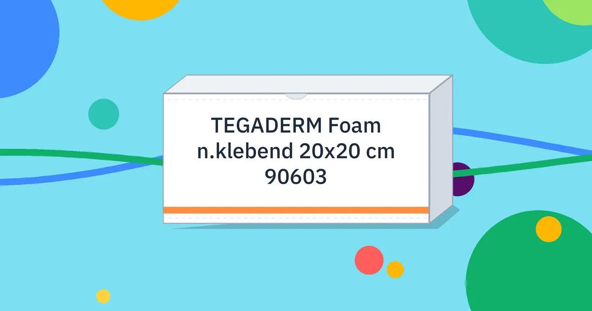 Symbolbild: Packung mit der Aufschrift TEGADERM Foam n.klebend 20x20 cm 90603 (PZN 01344517) – Verfügbarkeit und Bezug in Apotheken in Frankfurt am Main