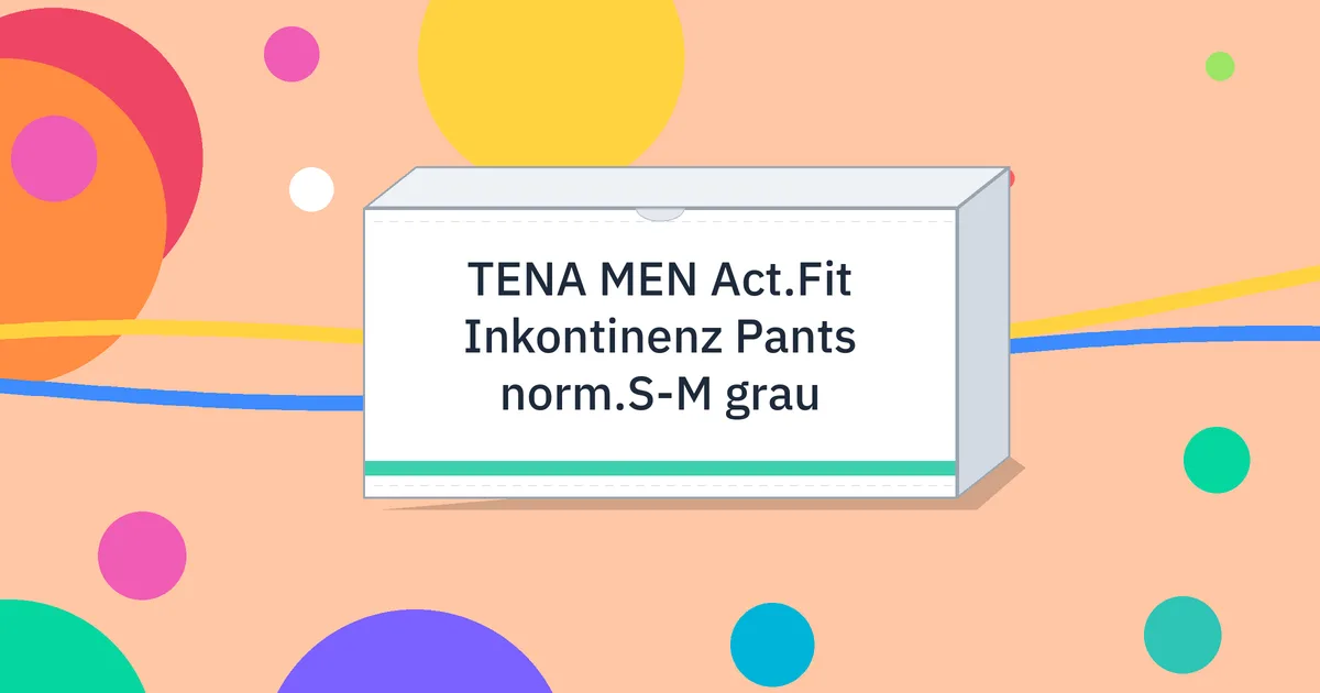Symbolbild: Packung mit der Aufschrift TENA MEN Act.Fit Inkontinenz Pants norm.S-M grau (PZN 17981657) – Verfügbarkeit und Bezug in Apotheken in Frankfurt am Main