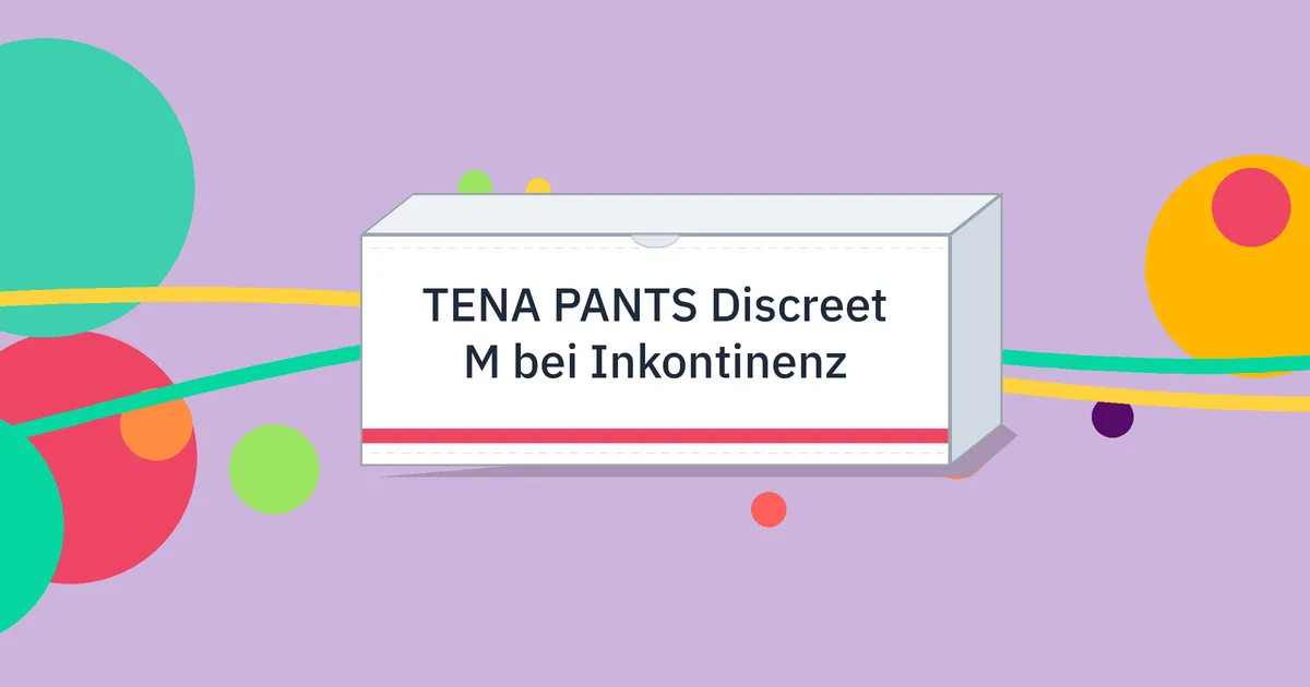 Symbolbild: Packung mit der Aufschrift TENA PANTS Discreet M bei Inkontinenz (PZN 06149370) – Verfügbarkeit und Bezug in Apotheken in Frankfurt am Main