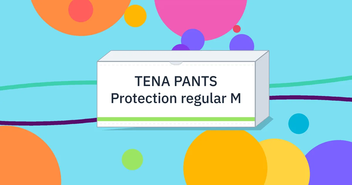Symbolbild: Packung mit der Aufschrift TENA PANTS Protection regular M (PZN 19297072) – Verfügbarkeit und Bezug in Apotheken in Frankfurt am Main