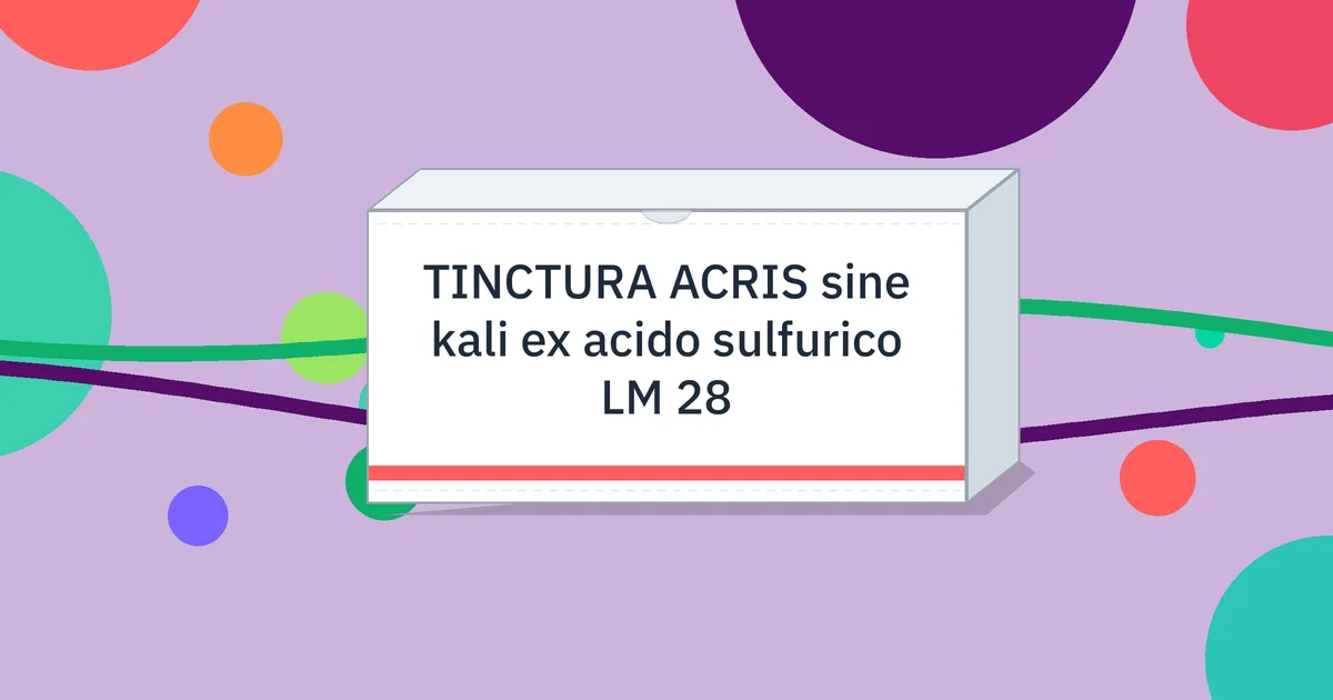 Symbolbild: Packung mit der Aufschrift TINCTURA ACRIS sine kali ex acido sulfurico LM 28 (PZN 13701313) – Verfügbarkeit und Bezug in Apotheken in Frankfurt am Main