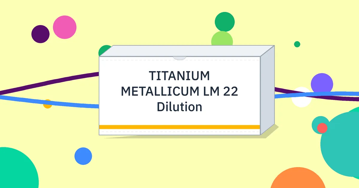Symbolbild: Packung mit der Aufschrift TITANIUM METALLICUM LM 22 Dilution (PZN 13224468) – Verfügbarkeit und Bezug in Apotheken in Frankfurt am Main