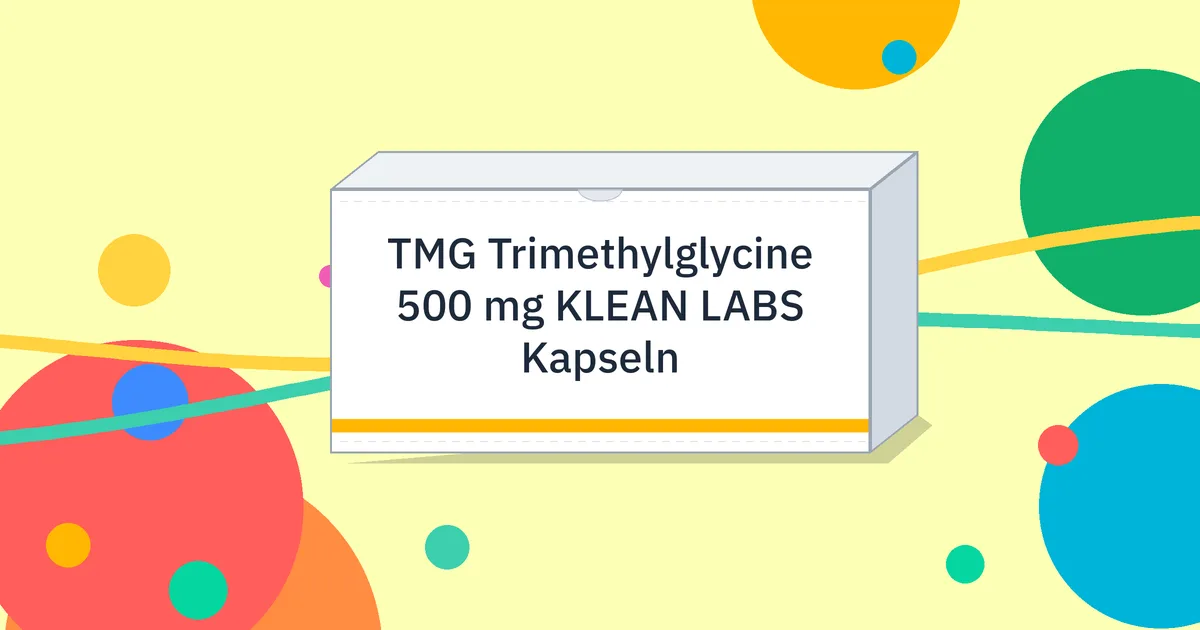Symbolbild: Packung mit der Aufschrift TMG Trimethylglycine 500 mg KLEAN LABS Kapseln (PZN 19492684) – Verfügbarkeit und Bezug in Apotheken in Frankfurt am Main