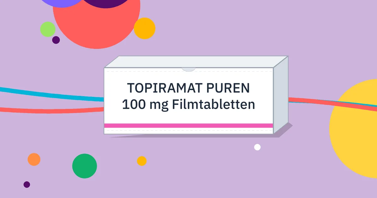 Symbolbild: Packung mit der Aufschrift TOPIRAMAT PUREN 100 mg Filmtabletten (PZN 13821313) – Verfügbarkeit und Bezug in Apotheken in Frankfurt am Main