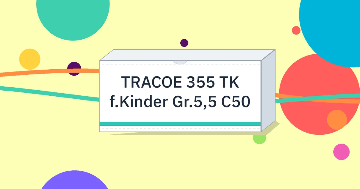 Symbolbild: Packung mit der Aufschrift TRACOE 355 TK f.Kinder Gr.5,5 C50 (PZN 11644462) – Verfügbarkeit und Bezug in Apotheken in Frankfurt am Main