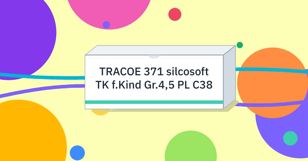 Symbolbild: Packung mit der Aufschrift TRACOE 371 silcosoft TK f.Kind Gr.4,5 PL C38 (PZN 14315492) – Verfügbarkeit und Bezug in Apotheken in Frankfurt am Main