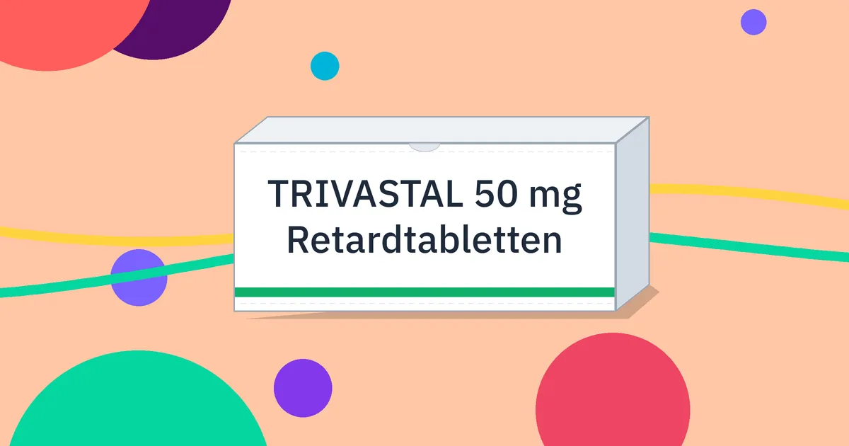 Symbolbild: Packung mit der Aufschrift TRIVASTAL 50 mg Retardtabletten (PZN 10167304) – Verfügbarkeit und Bezug in Apotheken in Frankfurt am Main