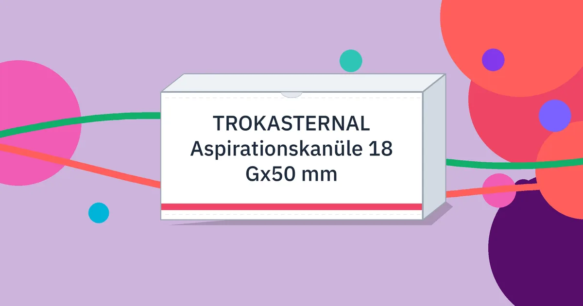 Symbolbild: Packung mit der Aufschrift TROKASTERNAL Aspirationskanüle 18 Gx50 mm (PZN 03939404) – Verfügbarkeit und Bezug in Apotheken in Frankfurt am Main