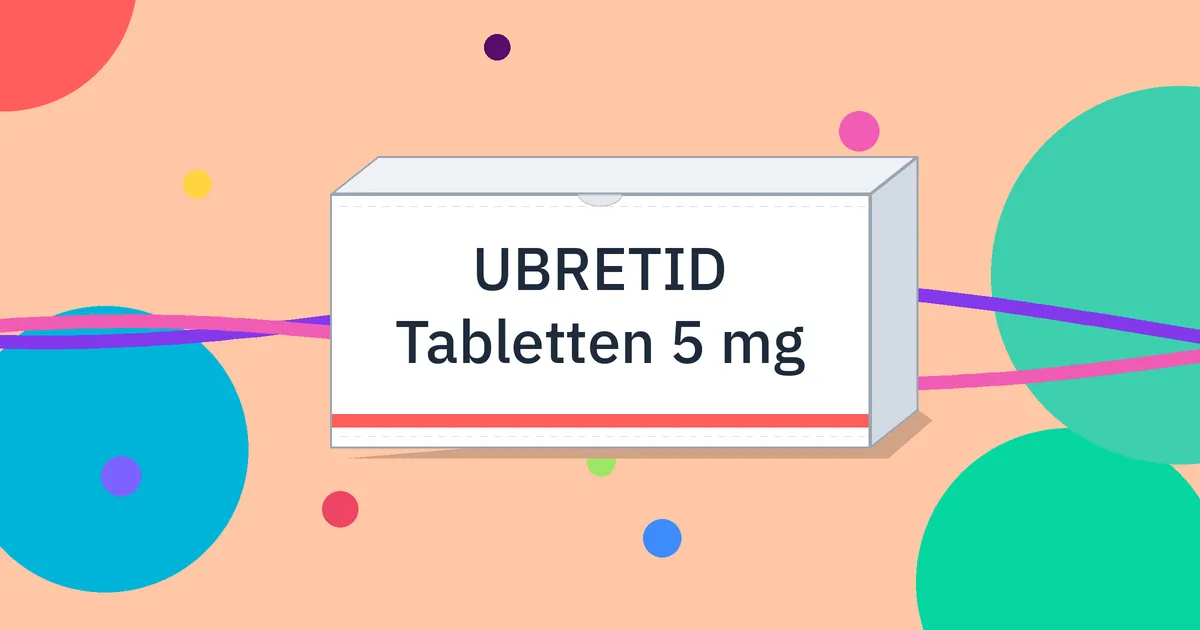 Symbolbild: Packung mit der Aufschrift UBRETID Tabletten 5 mg (PZN 14045153) – Verfügbarkeit und Bezug in Apotheken in Frankfurt am Main