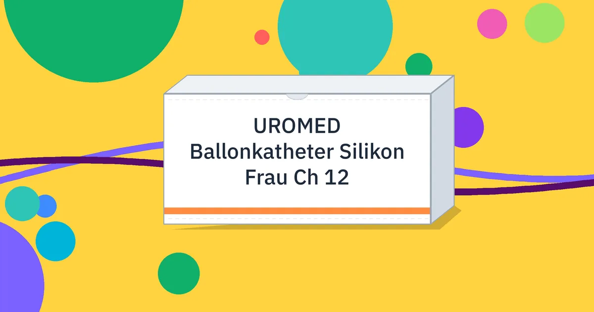 Symbolbild: Packung mit der Aufschrift UROMED Ballonkatheter Silikon Frau Ch 12 (PZN 09926845) – Verfügbarkeit und Bezug in Apotheken in Frankfurt am Main