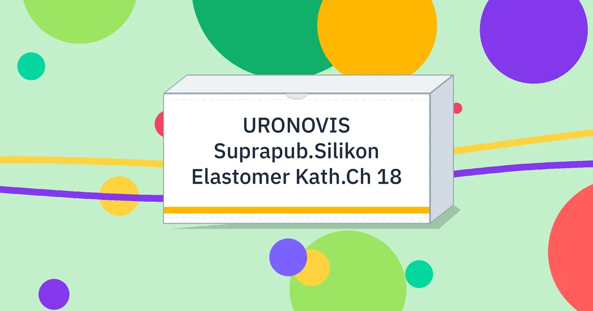 Symbolbild: Packung mit der Aufschrift URONOVIS Suprapub.Silikon Elastomer Kath.Ch 18 (PZN 02352312) – Verfügbarkeit und Bezug in Apotheken in Frankfurt am Main