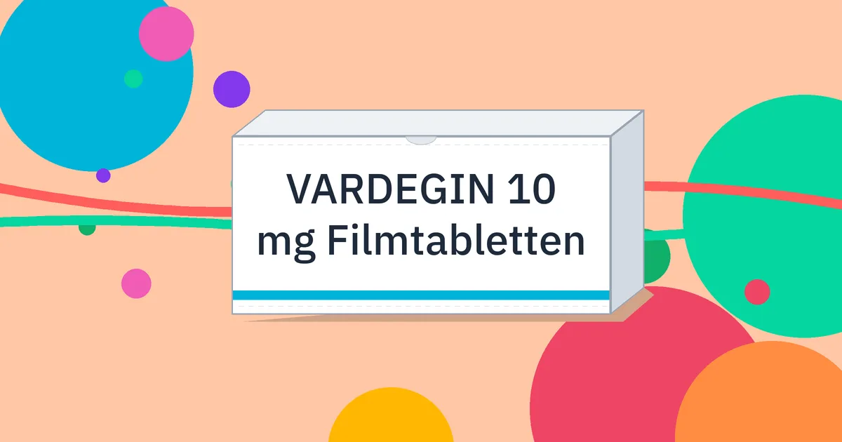 Symbolbild: Packung mit der Aufschrift VARDEGIN 10 mg Filmtabletten (PZN 14360647) – Verfügbarkeit und Bezug in Apotheken in Frankfurt am Main