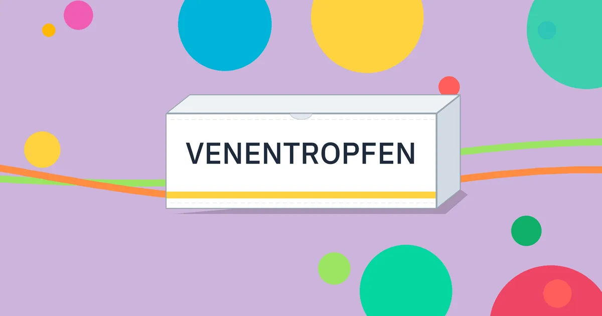 Symbolbild: Packung mit der Aufschrift VENENTROPFEN (PZN 05909577) – Verfügbarkeit und Bezug in Apotheken in Frankfurt am Main