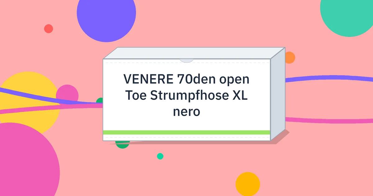 Symbolbild: Packung mit der Aufschrift VENERE 70den open Toe Strumpfhose XL nero (PZN 16174280) – Verfügbarkeit und Bezug in Apotheken in Frankfurt am Main