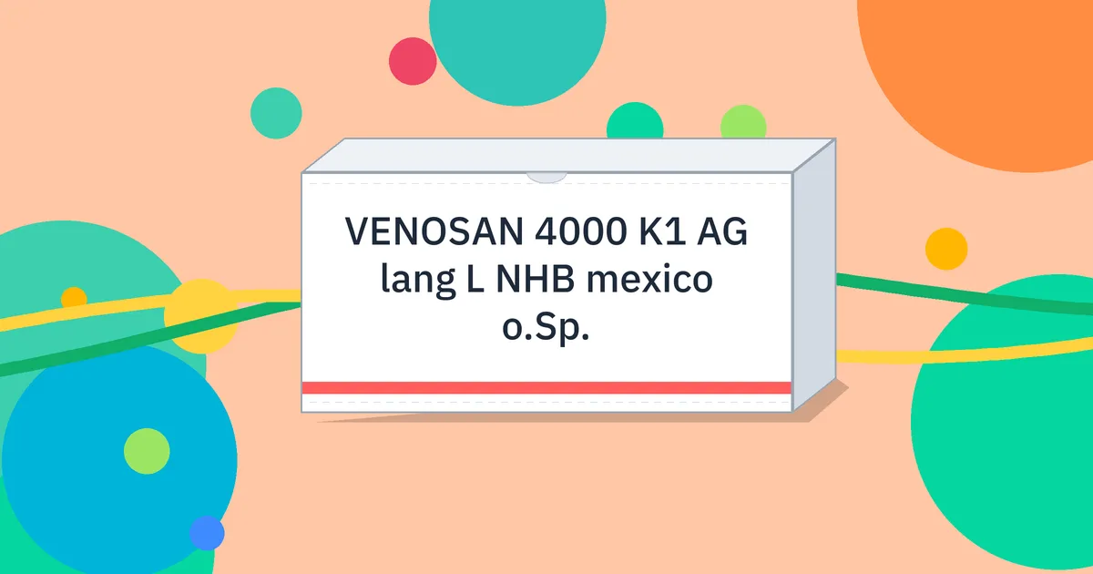 Symbolbild: Packung mit der Aufschrift VENOSAN 4000 K1 AG lang L NHB mexico o.Sp. (PZN 14423514) – Verfügbarkeit und Bezug in Apotheken in Frankfurt am Main