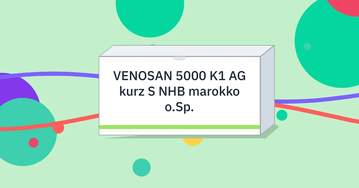 Symbolbild: Packung mit der Aufschrift VENOSAN 5000 K1 AG kurz S NHB marokko o.Sp. (PZN 14431459) – Verfügbarkeit und Bezug in Apotheken in Frankfurt am Main