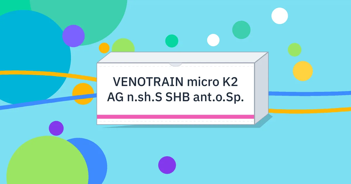 Symbolbild: Packung mit der Aufschrift VENOTRAIN micro K2 AG n.sh.S SHB ant.o.Sp. (PZN 11063392) – Verfügbarkeit und Bezug in Apotheken in Frankfurt am Main