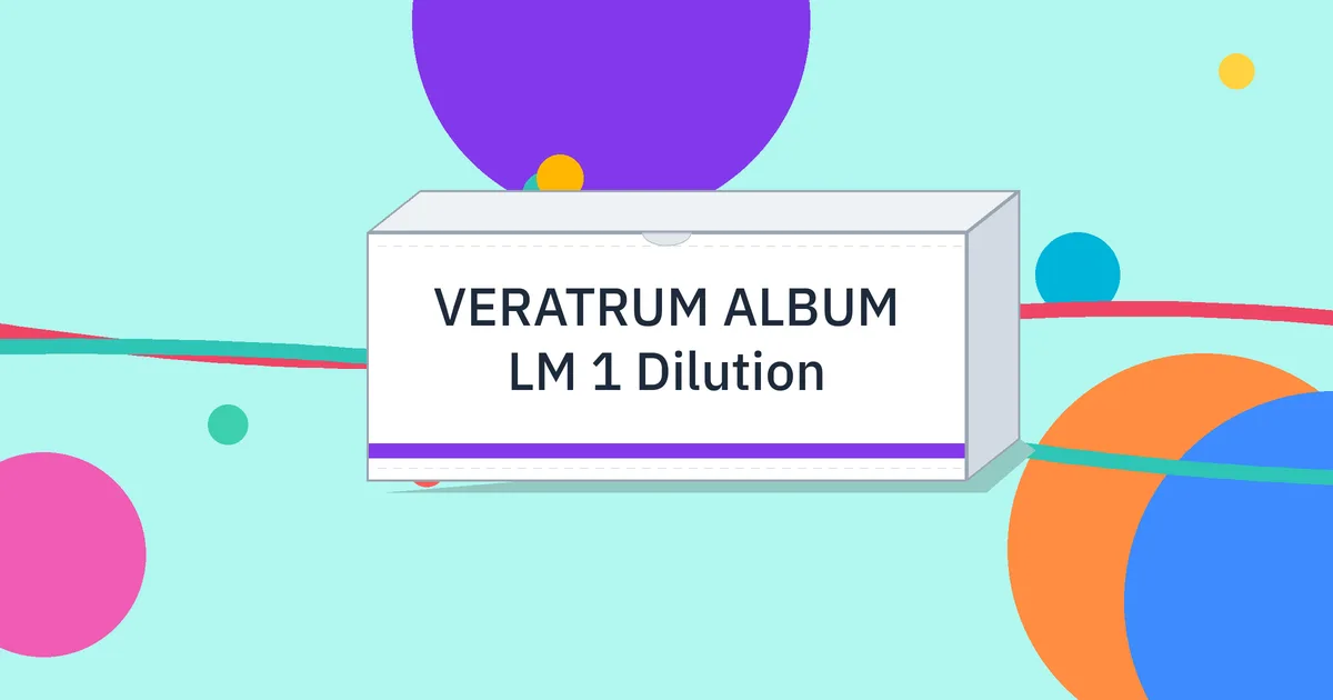 Symbolbild: Packung mit der Aufschrift VERATRUM ALBUM LM 1 Dilution (PZN 13264203) – Verfügbarkeit und Bezug in Apotheken in Frankfurt am Main