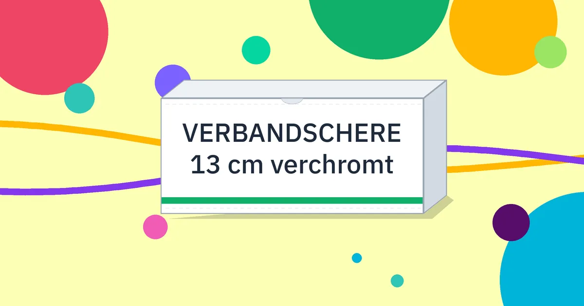 Symbolbild: Packung mit der Aufschrift VERBANDSCHERE 13 cm verchromt (PZN 03167522) – Verfügbarkeit und Bezug in Apotheken in Frankfurt am Main