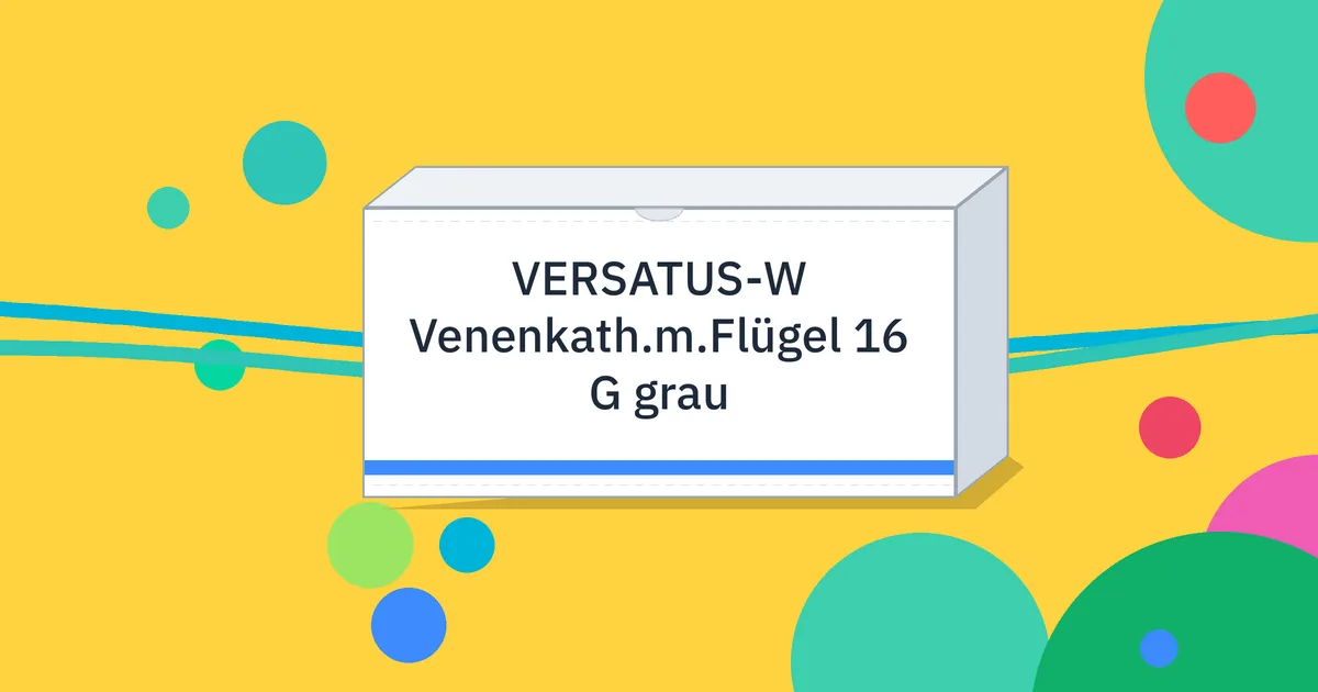Symbolbild: Packung mit der Aufschrift VERSATUS-W Venenkath.m.Flügel 16 G grau (PZN 01173613) – Verfügbarkeit und Bezug in Apotheken in Frankfurt am Main