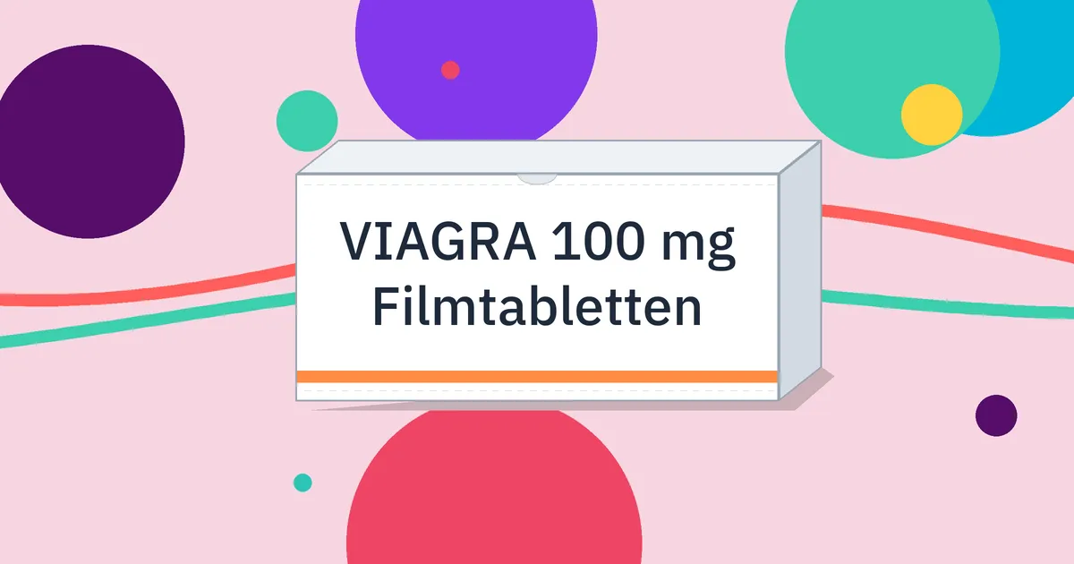 Symbolbild: Packung mit der Aufschrift VIAGRA 100 mg Filmtabletten (PZN 08906823) – Verfügbarkeit und Bezug in Apotheken in Frankfurt am Main