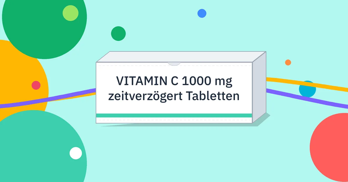 Symbolbild: Packung mit der Aufschrift VITAMIN C 1000 mg zeitverzögert Tabletten (PZN 18225159) – Verfügbarkeit und Bezug in Apotheken in Frankfurt am Main