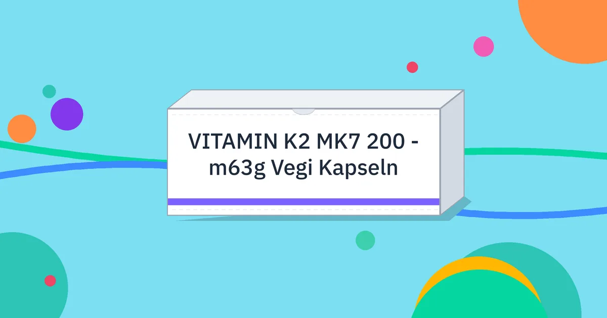 Symbolbild: Packung mit der Aufschrift VITAMIN K2 MK7 200 -m63g Vegi Kapseln (PZN 15246184) – Verfügbarkeit und Bezug in Apotheken in Frankfurt am Main