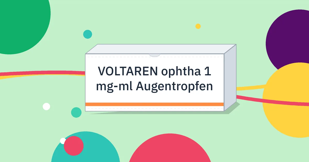 Symbolbild: Packung mit der Aufschrift VOLTAREN ophtha 1 mg-ml Augentropfen (PZN 11156018) – Verfügbarkeit und Bezug in Apotheken in Frankfurt am Main