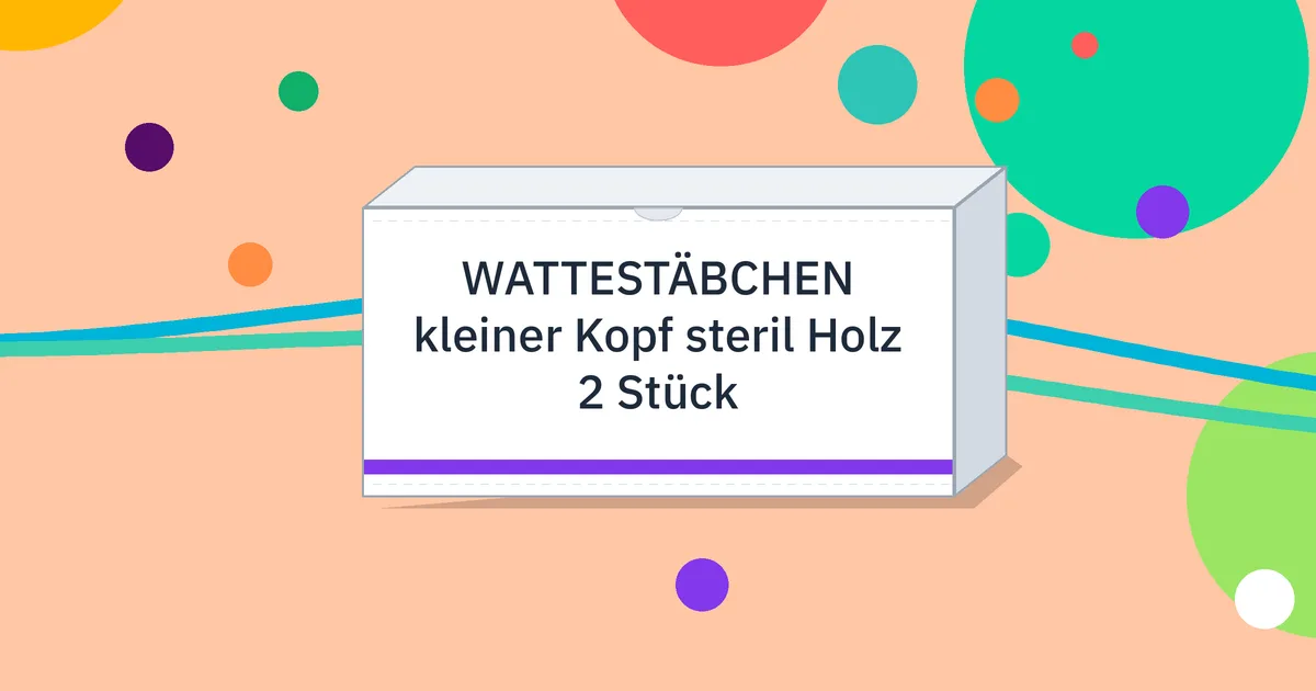 Symbolbild: Packung mit der Aufschrift WATTESTÄBCHEN kleiner Kopf steril Holz 2 Stück (PZN 17248000) – Verfügbarkeit und Bezug in Apotheken in Frankfurt am Main