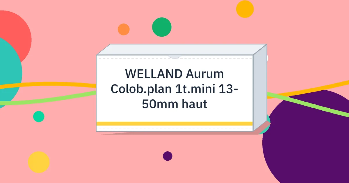 Symbolbild: Packung mit der Aufschrift WELLAND Aurum Colob.plan 1t.mini 13-50mm haut (PZN 10146609) – Verfügbarkeit und Bezug in Apotheken in Frankfurt am Main
