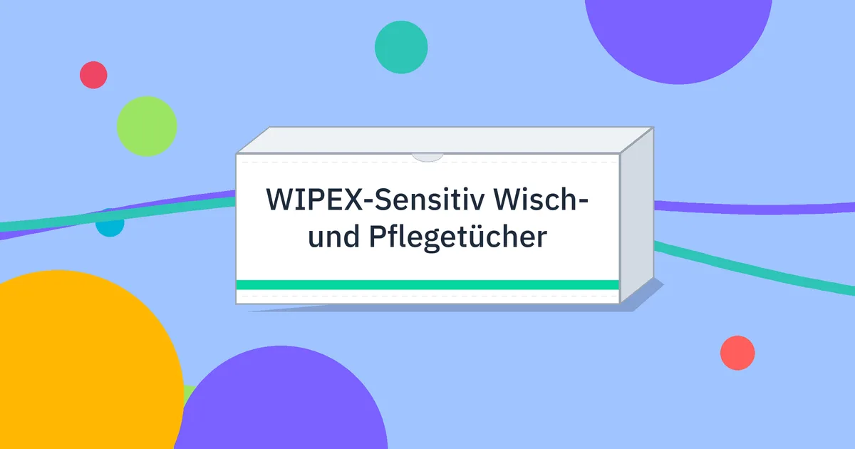 Symbolbild: Packung mit der Aufschrift WIPEX-Sensitiv Wisch- und Pflegetücher (PZN 15191276) – Verfügbarkeit und Bezug in Apotheken in Frankfurt am Main