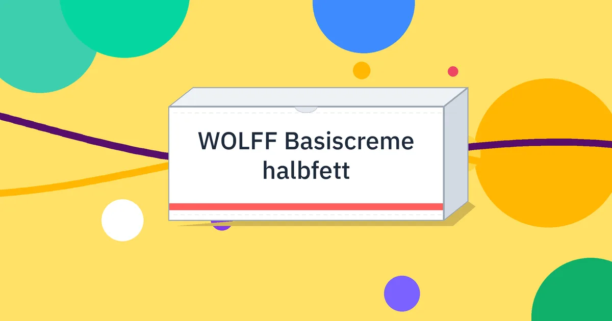 Symbolbild: Packung mit der Aufschrift WOLFF Basiscreme halbfett (PZN 09755763) – Verfügbarkeit und Bezug in Apotheken in Frankfurt am Main