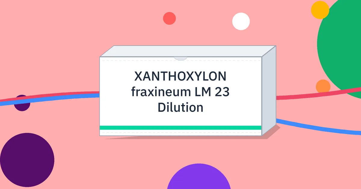 Symbolbild: Packung mit der Aufschrift XANTHOXYLON fraxineum LM 23 Dilution (PZN 13784500) – Verfügbarkeit und Bezug in Apotheken in Frankfurt am Main