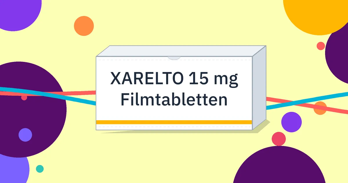 Symbolbild: Packung mit der Aufschrift XARELTO 15 mg Filmtabletten (PZN 10999335) – Verfügbarkeit und Bezug in Apotheken in Frankfurt am Main