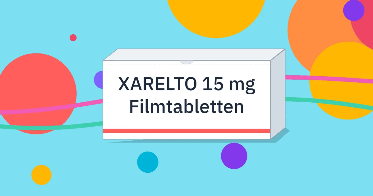 Symbolbild: Packung mit der Aufschrift XARELTO 15 mg Filmtabletten (PZN 11015708) – Verfügbarkeit und Bezug in Apotheken in Frankfurt am Main