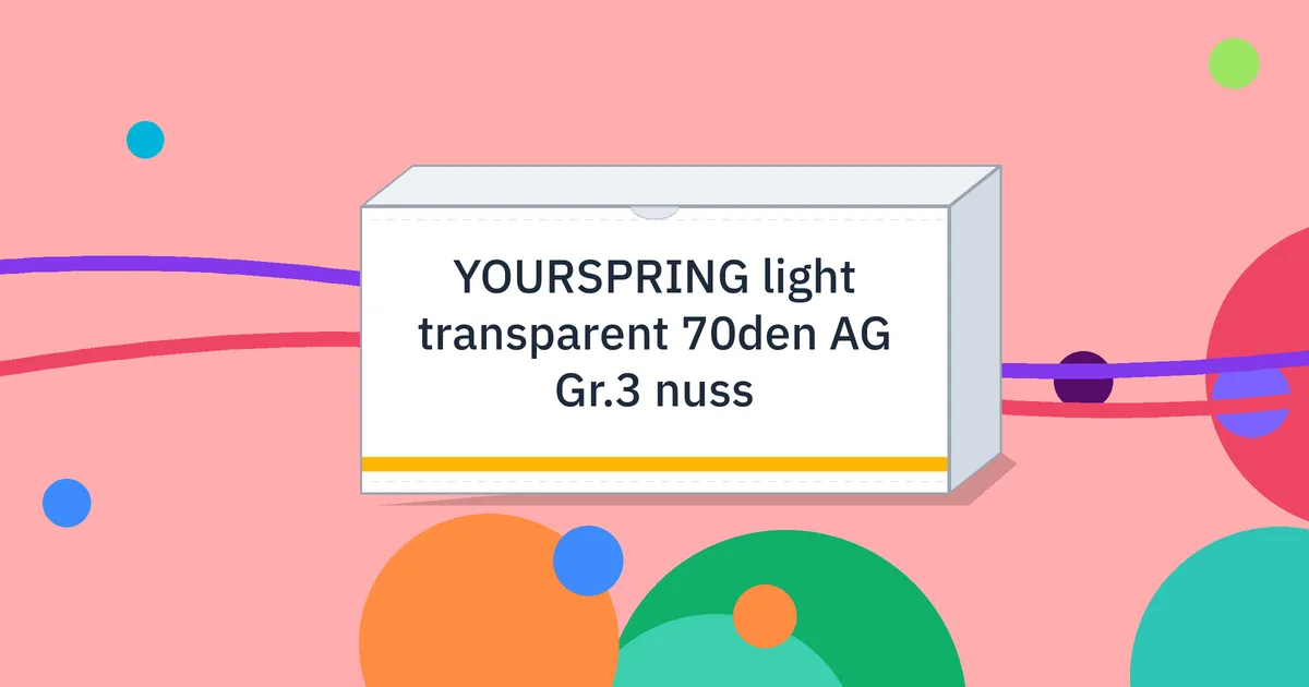 Symbolbild: Packung mit der Aufschrift YOURSPRING light transparent 70den AG Gr.3 nuss (PZN 18056225) – Verfügbarkeit und Bezug in Apotheken in Frankfurt am Main