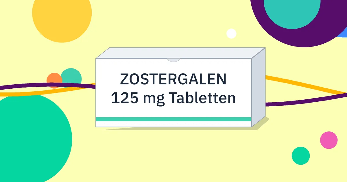 Symbolbild: Packung mit der Aufschrift ZOSTERGALEN 125 mg Tabletten (PZN 15581468) – Verfügbarkeit und Bezug in Apotheken in Frankfurt am Main