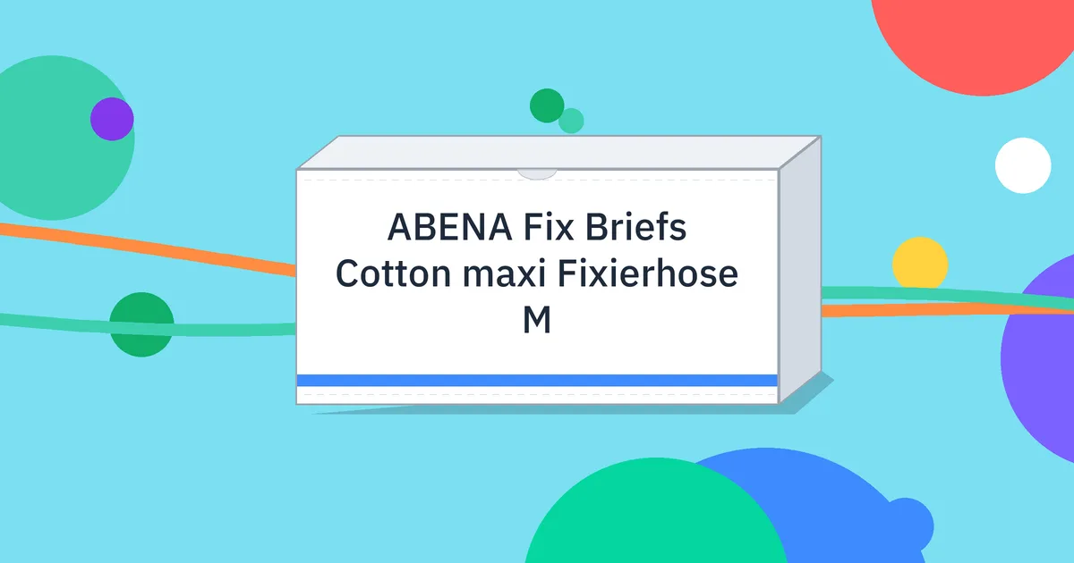 Symbolbild: Packung mit der Aufschrift ABENA Fix Briefs Cotton maxi Fixierhose M (PZN 18160974) – Verfügbarkeit und Bezug in Apotheken in Frankfurt am Main