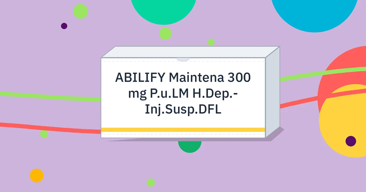 Symbolbild: Packung mit der Aufschrift ABILIFY Maintena 300 mg P.u.LM H.Dep.-Inj.Susp.DFL (PZN 11320245) – Verfügbarkeit und Bezug in Apotheken in Frankfurt am Main