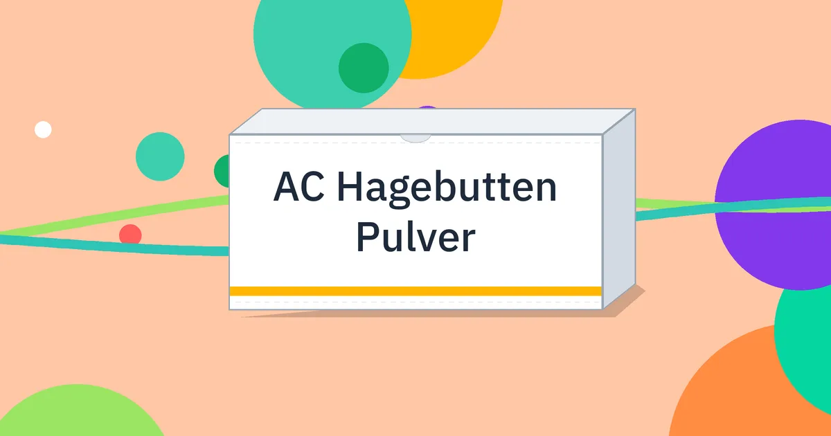 Symbolbild: Packung mit der Aufschrift AC Hagebutten Pulver (PZN 17576299) – Verfügbarkeit und Bezug in Apotheken in Frankfurt am Main