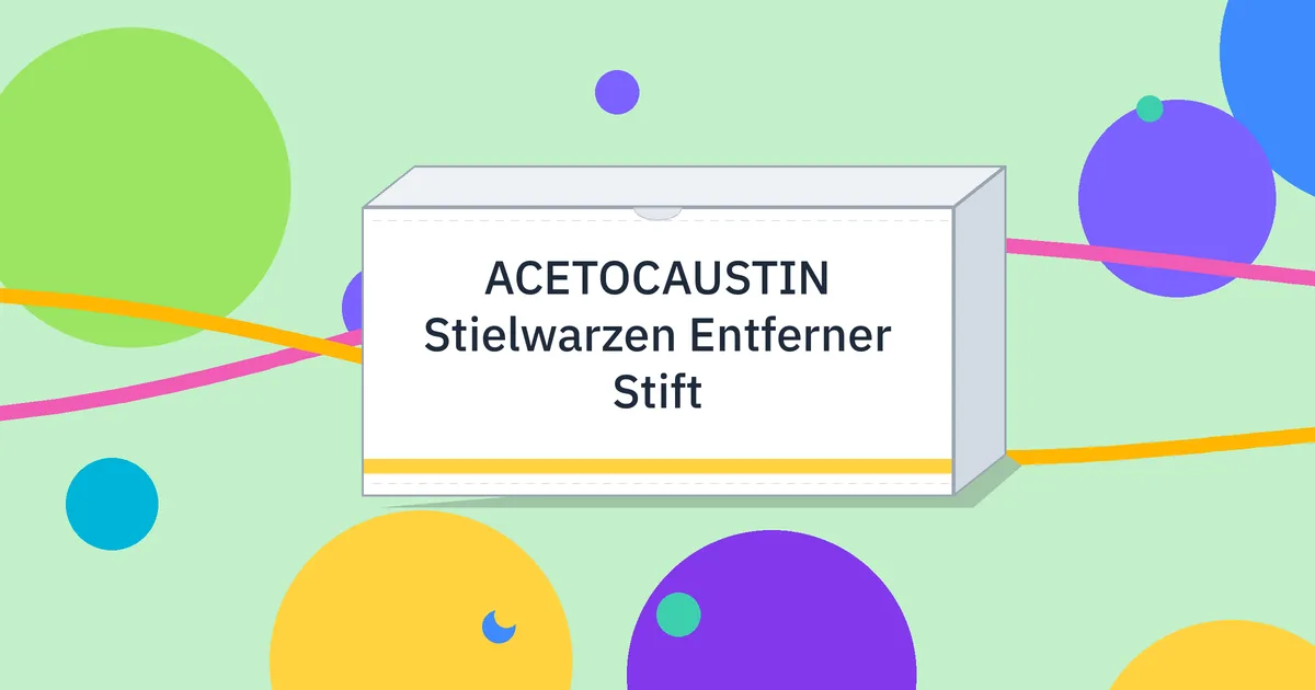 Symbolbild: Packung mit der Aufschrift ACETOCAUSTIN Stielwarzen Entferner Stift (PZN 19422382) – Verfügbarkeit und Bezug in Apotheken in Frankfurt am Main