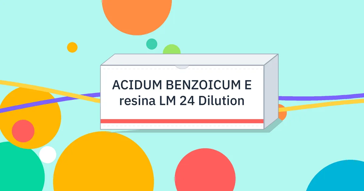 Symbolbild: Packung mit der Aufschrift ACIDUM BENZOICUM E resina LM 24 Dilution (PZN 16241740) – Verfügbarkeit und Bezug in Apotheken in Frankfurt am Main